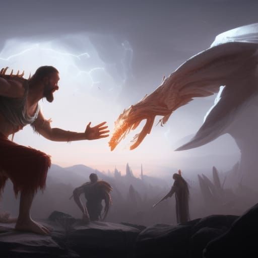 the creation of biblical Adam a masterpiece, 8k resolution, dark ...