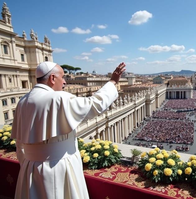 Pope Francis Blesses the Faithful in St Peter's Sq... - AI Art