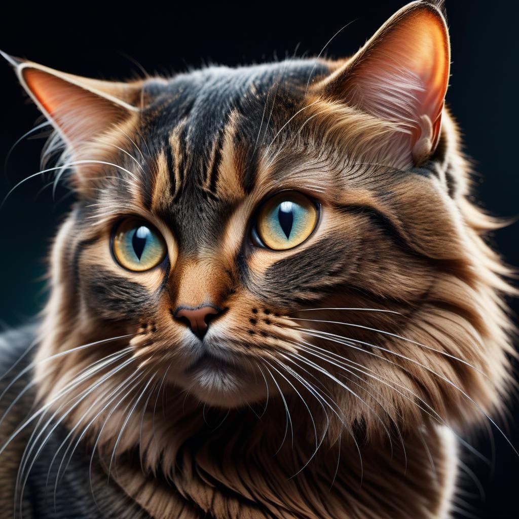 Deep staring - Intense Cat Stare in Detailed Matte Painting