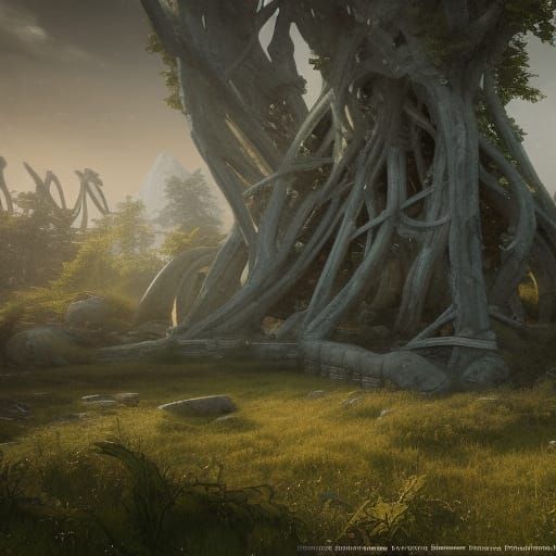 Ruined elven dwelling, Neverwinter Wood - AI Generated Artwork ...