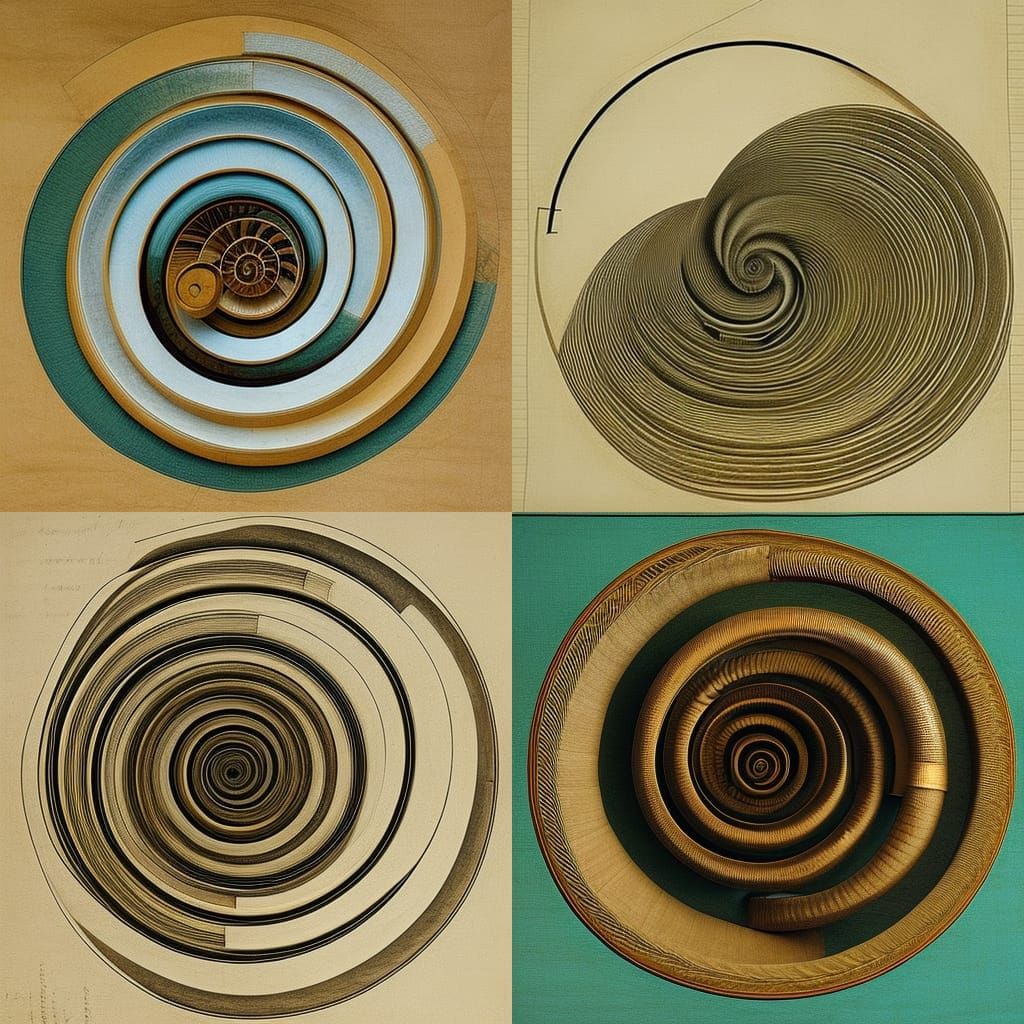 A Fibonacci sequence Snail done as a Leonardo Da Vinci hand drawn ...