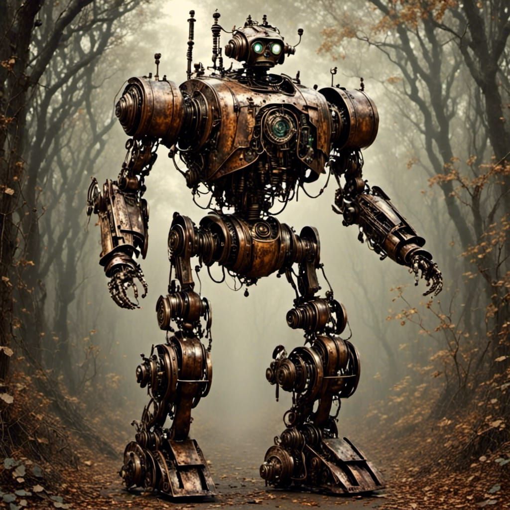 Rackham Style Vintage Robot - AI Generated Artwork - NightCafe Creator
