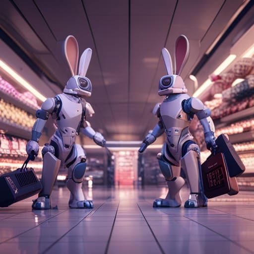 ROBOT RABBIT - Robotic Rabbits Shopping in Futuristic Mall