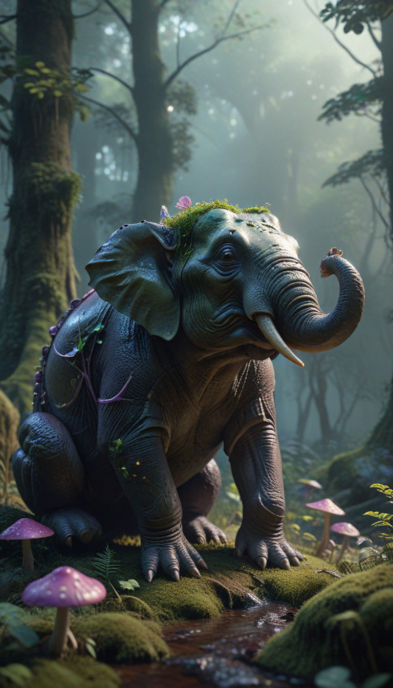 Fuse a frog into elephant - Mythical Frog Elephant in Enchan...