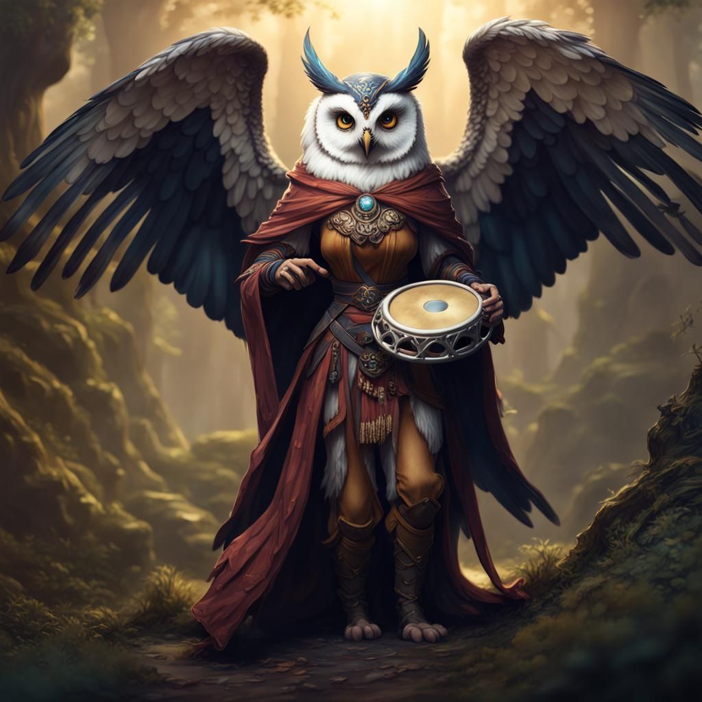dnd female owlin with a tambourine - AI Generated Artwork - NightCafe ...