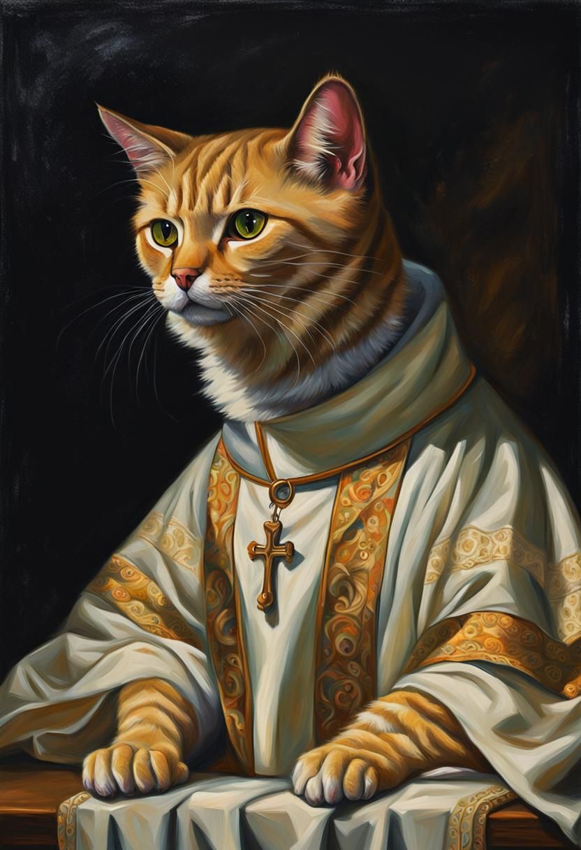 Priest cat - AI Generated Artwork - NightCafe Creator