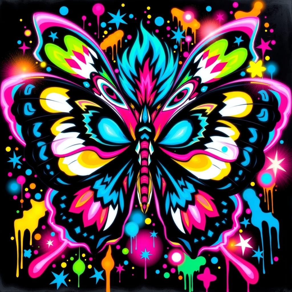 Neon Mohawk Butterfly 2 - Neon Mohawk Butterfly 2
