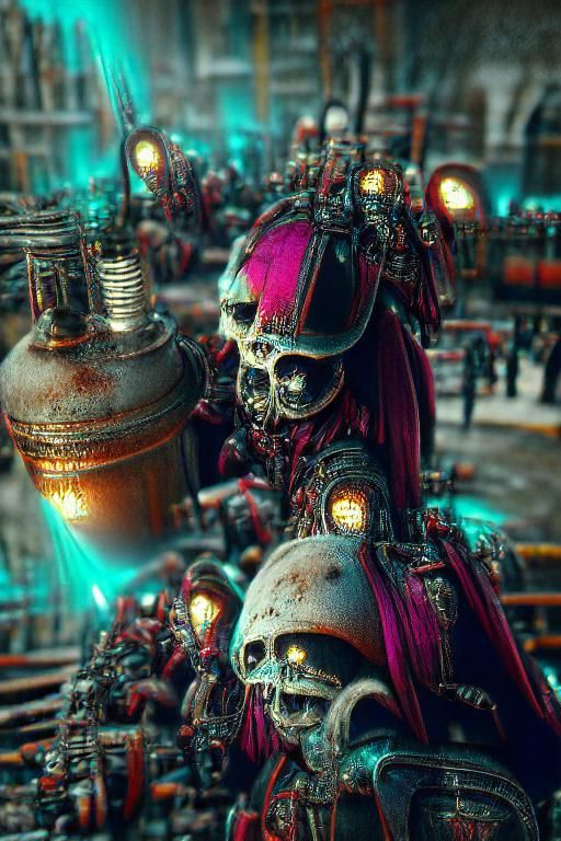 Adeptus mechanicus, colorful, volumetric lighting, 8k, ultrahd, featured on artstation - AI ...