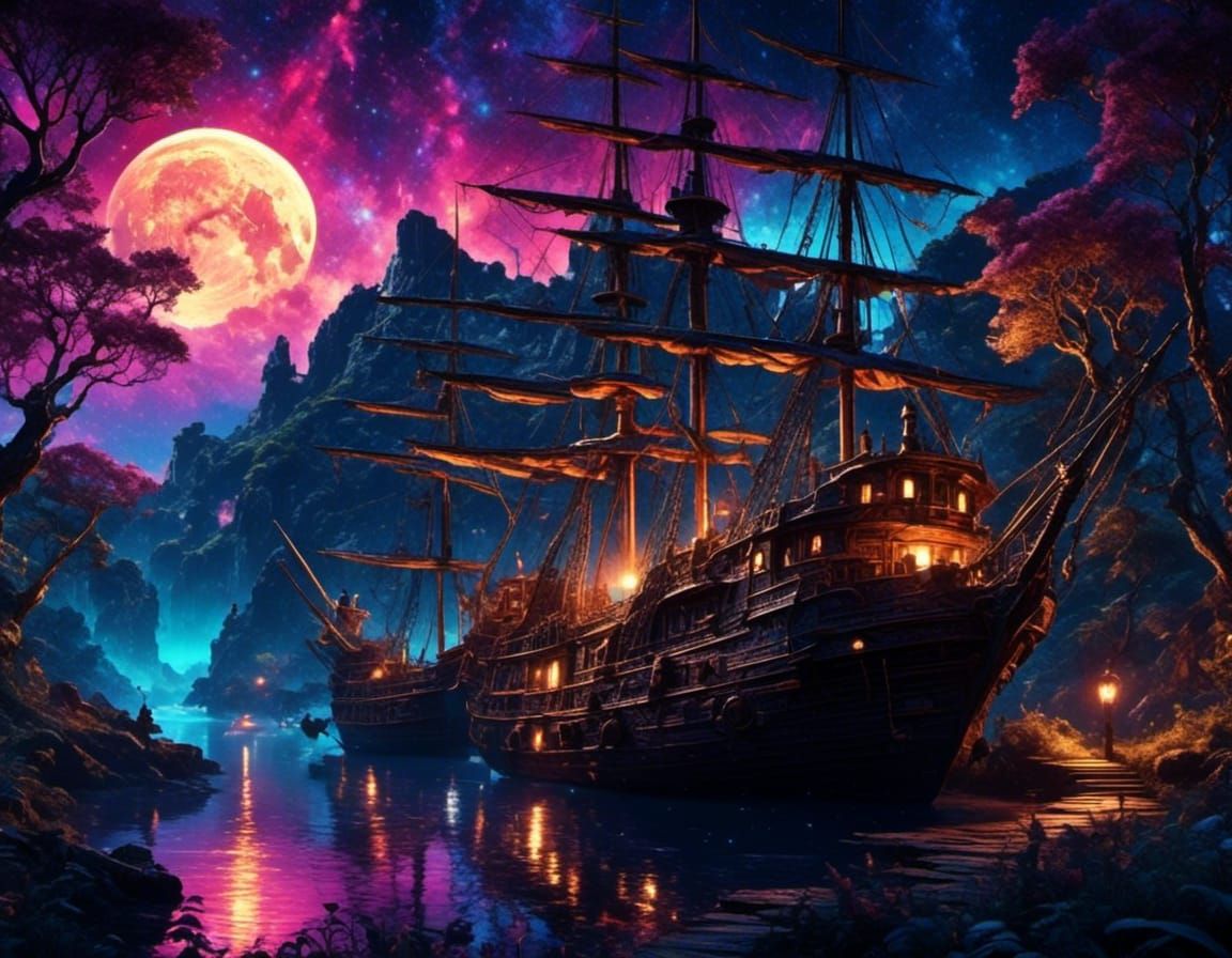 the galactic harbor - AI Generated Artwork - NightCafe Creator