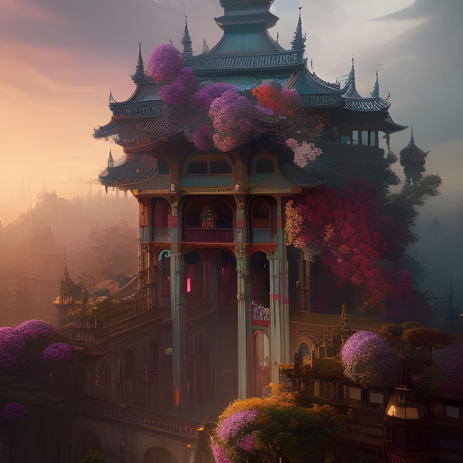 Rococo Building Covered in Flowers - AI Generated Artwork - NightCafe ...