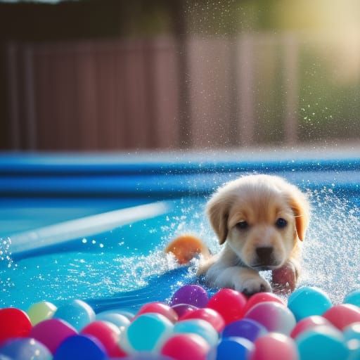 Pool Pup - AI Generated Artwork - NightCafe Creator