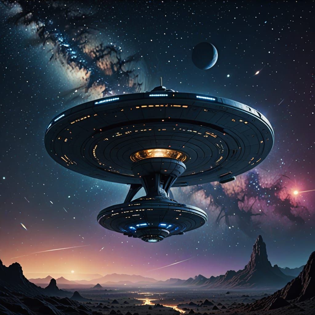 Majestic Star Trek USS Enterprise Refit in Cinemat... - AI Art