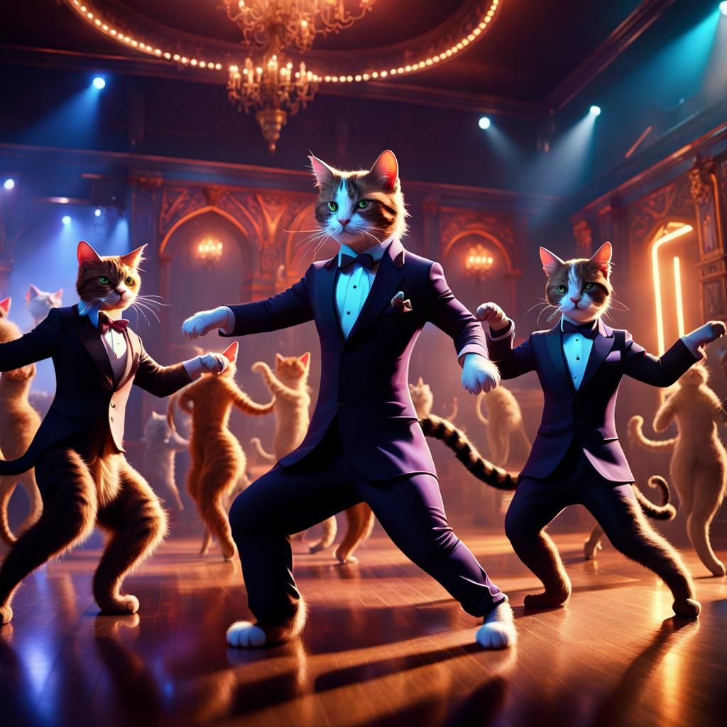 Cats partying - AI Generated Artwork - NightCafe Creator