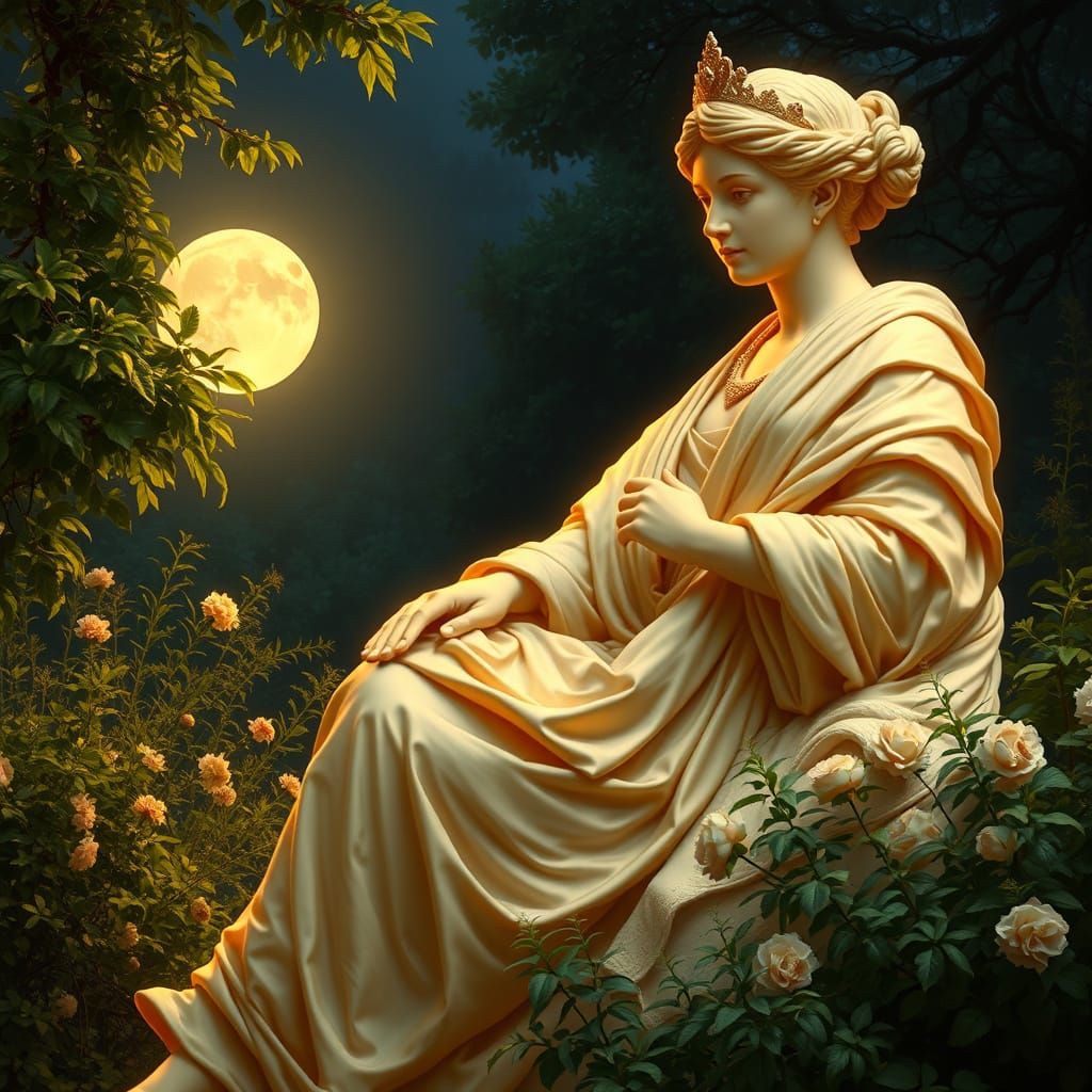 Beautiful princess statue - Golden Princess Statue in a Ser...