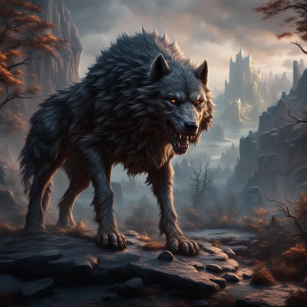 dire wolf - AI Generated Artwork - NightCafe Creator