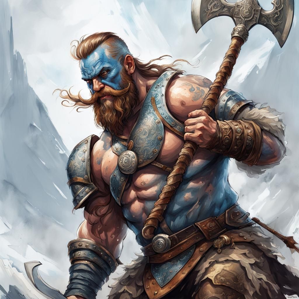 brave and strong dwarf warrior fought bravely on battlefield ...