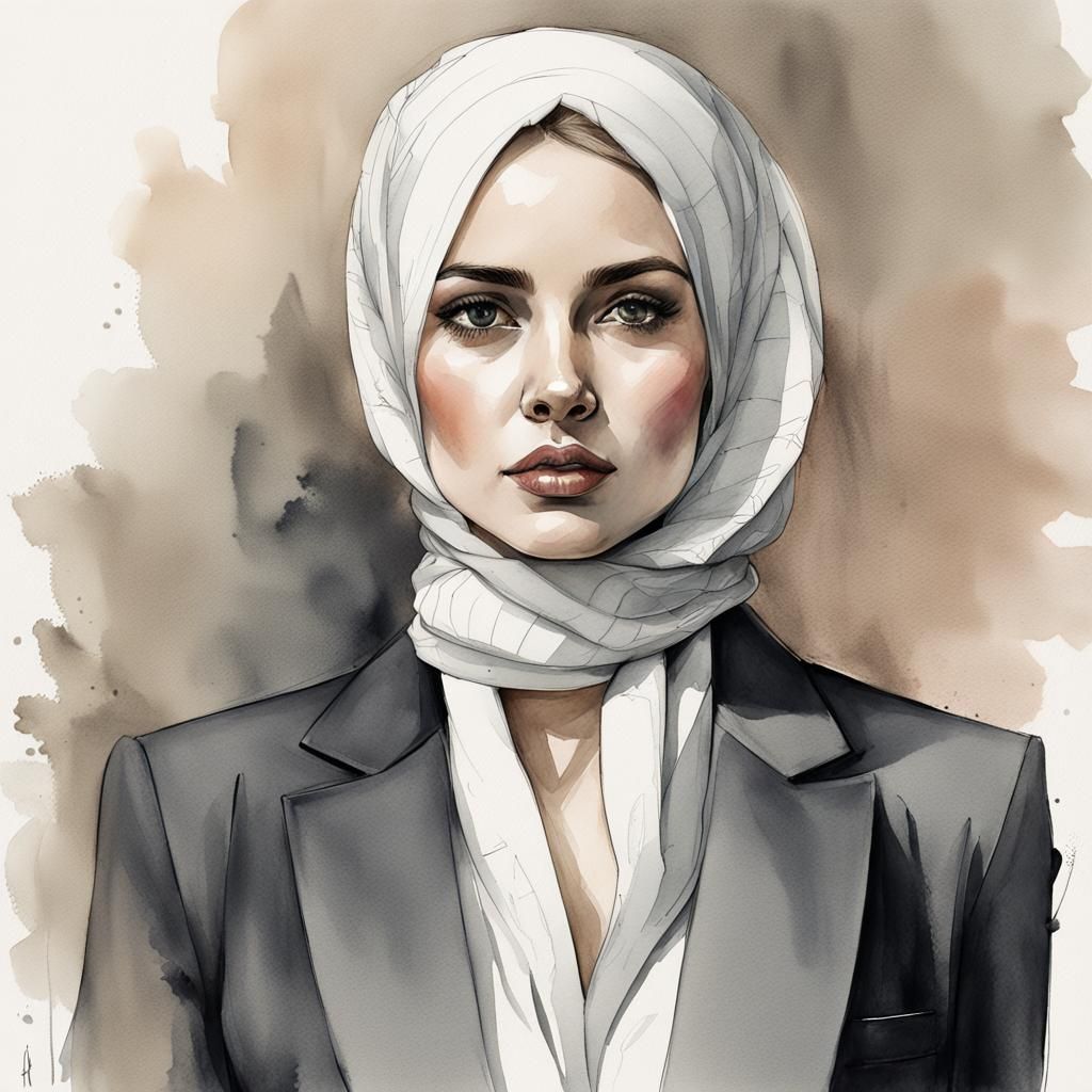 Portrait of a Woman with hijab - AI Generated Artwork - NightCafe Creator