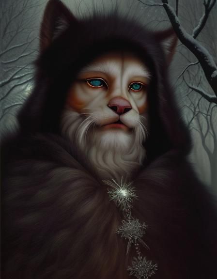 Canvas texture, Fine art oil painting. The Druids eyes comforted us ...