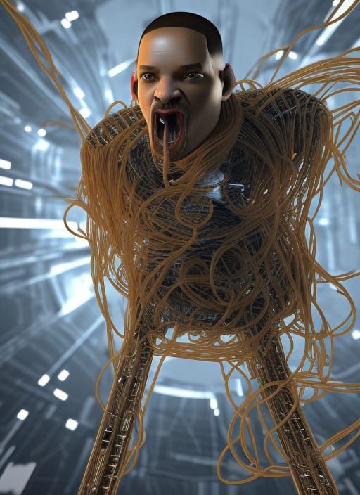 Will Smith Eating Spaghetti - AI Generated Artwork - NightCafe Creator