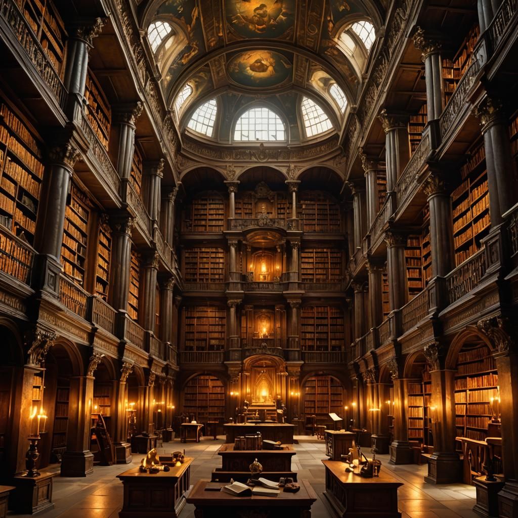 A grand library - AI Generated Artwork - NightCafe Creator