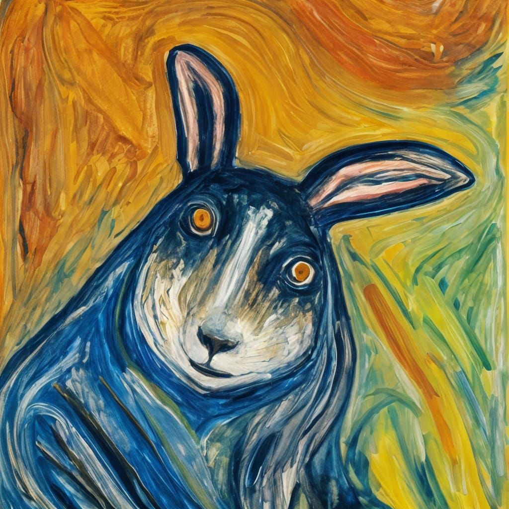 A Surreal Rabbit Confronts Autumn in a Symbolic Ge... - AI Art