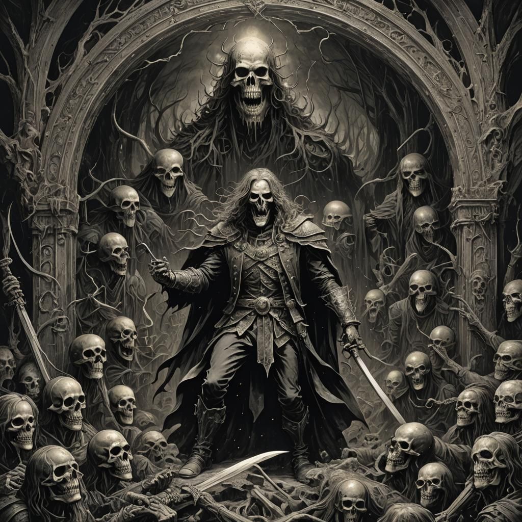 I created a layer of a heavy metal horror Gustave Doré Greg Rutkowski ...