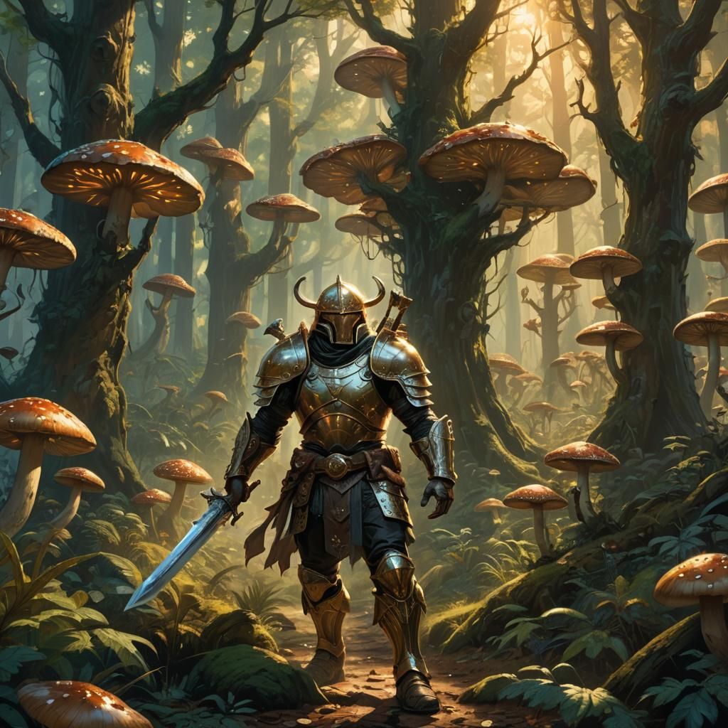 Epic Fantasy Hero Embarks on Quest in Enchanted Fo... - AI Art