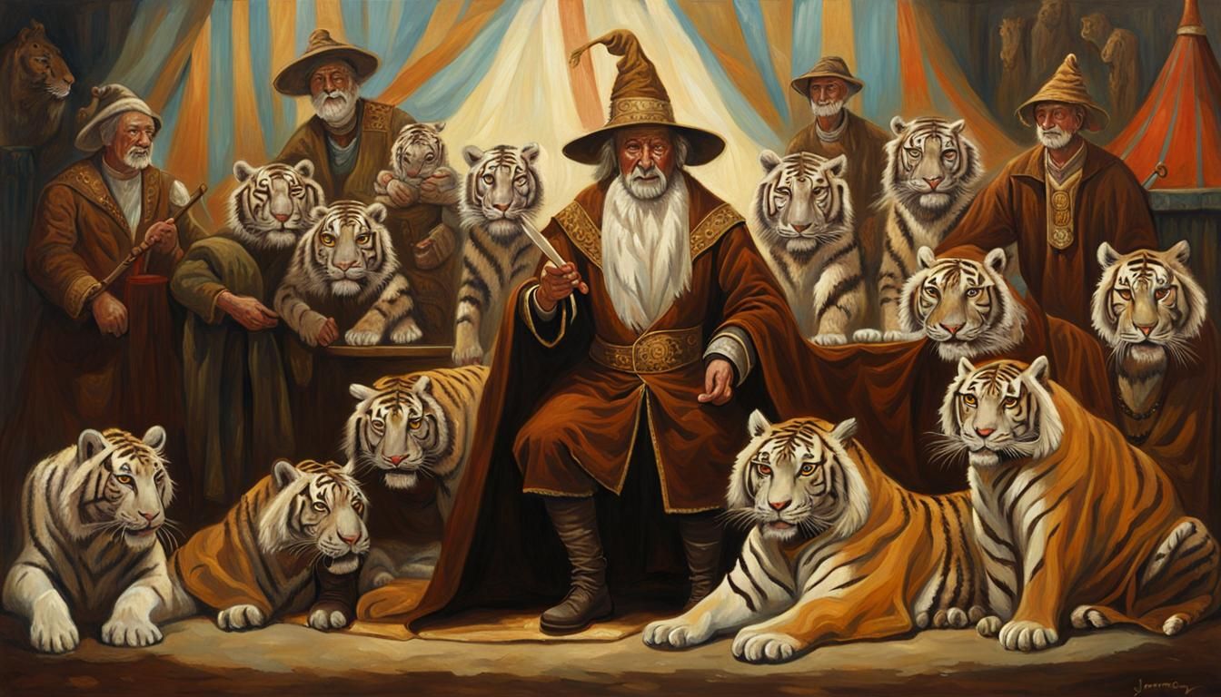 A human wizard dressed in brown wearing a brown wizard's hat who is at ...