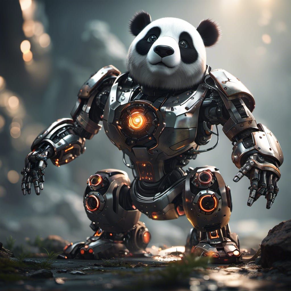 Robo Panda - AI Generated Artwork - NightCafe Creator
