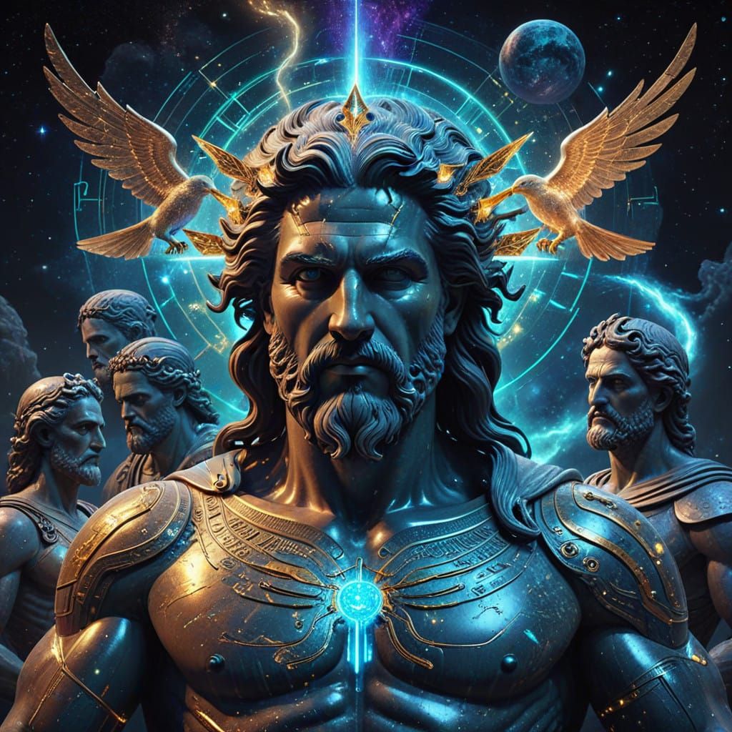 Zeus Explains AI To Greek Gods - Zeus Illuminates the Cosmos...