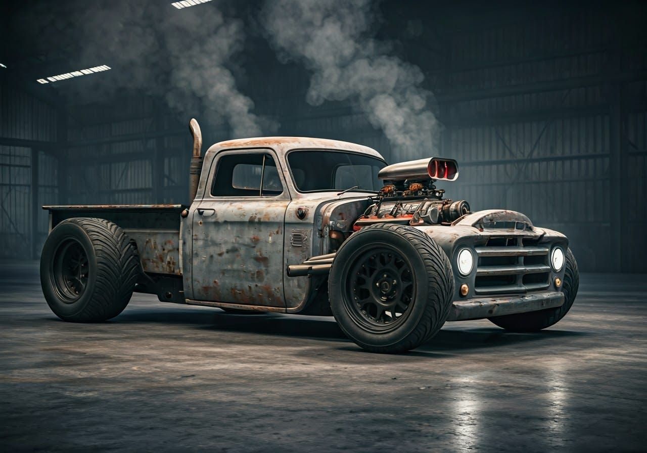 Diesel Rat Rod "Big Rig" - Rugged 1960s Rat Rod Pickup in De...