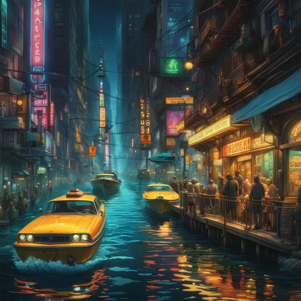 Flooded New York - AI Generated Artwork - NightCafe Creator