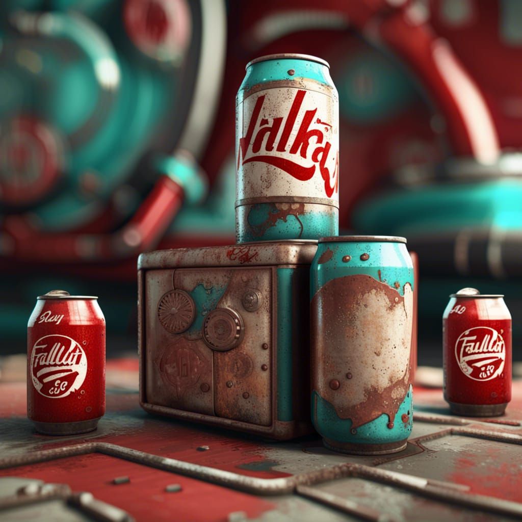 Fallout nuka cola in repeating 3d pattern - AI Generated Artwork ...
