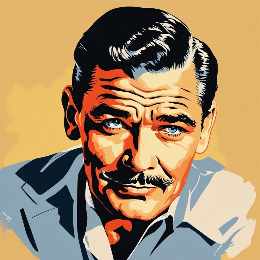 POP ART - Man -Clark Gable- Handsome