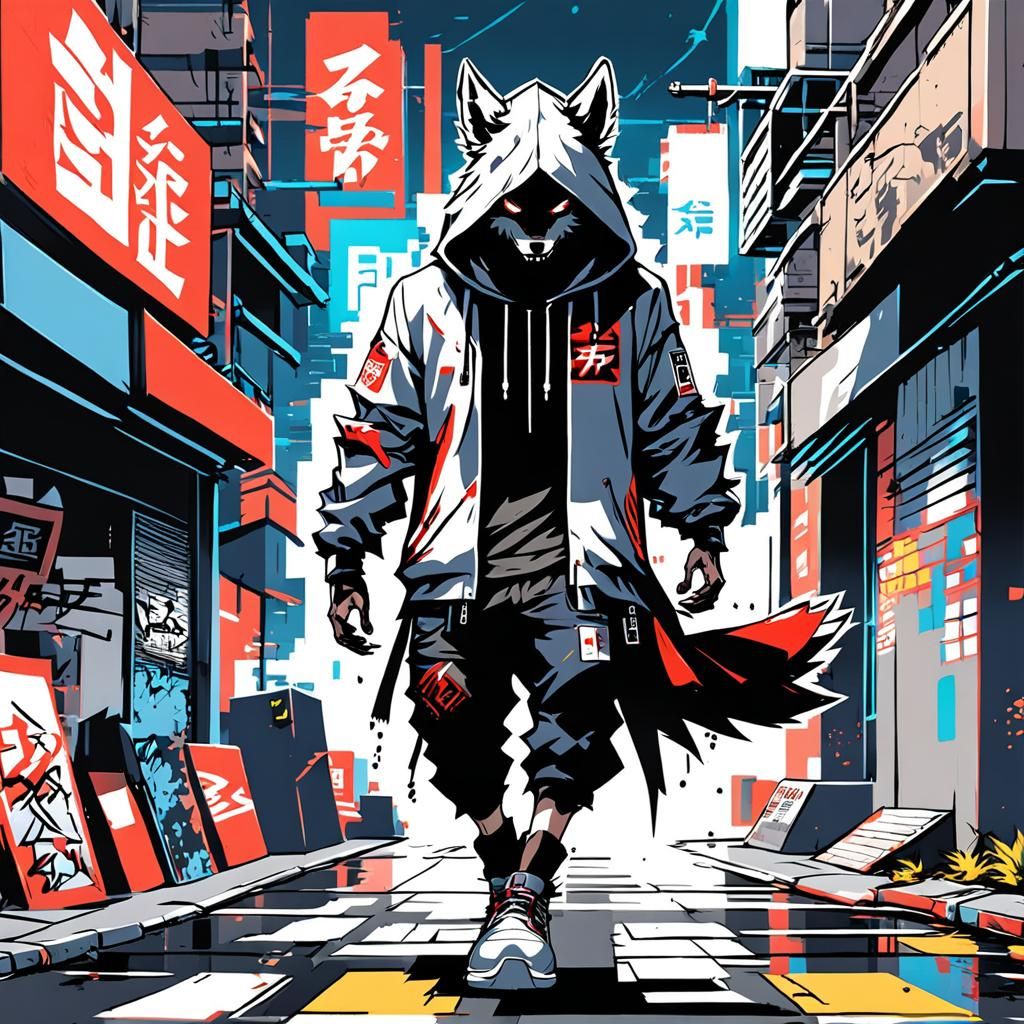 Punk wolf - AI Generated Artwork - NightCafe Creator