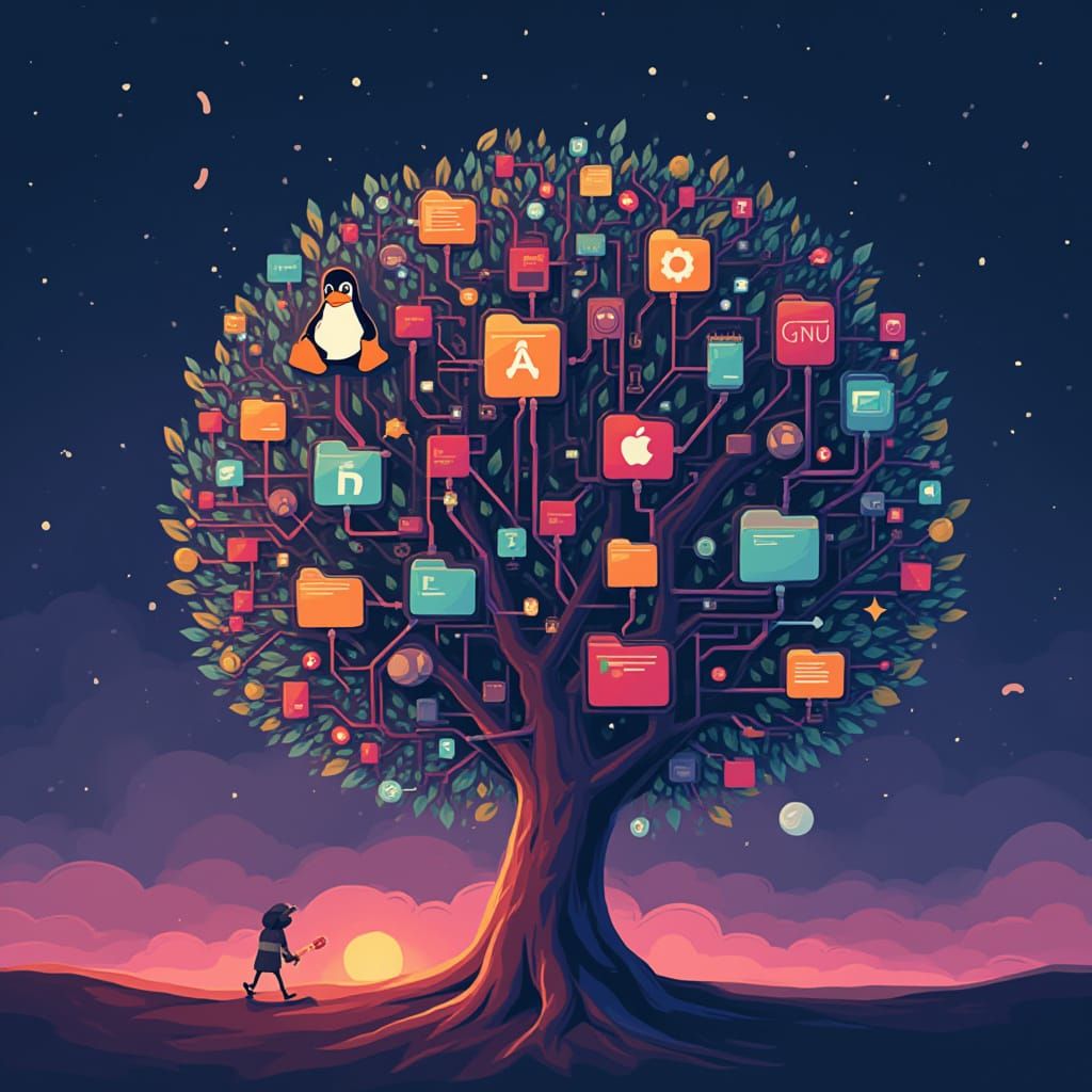 Futuristic Linux Directory Structure in Open Sourc... - AI Art