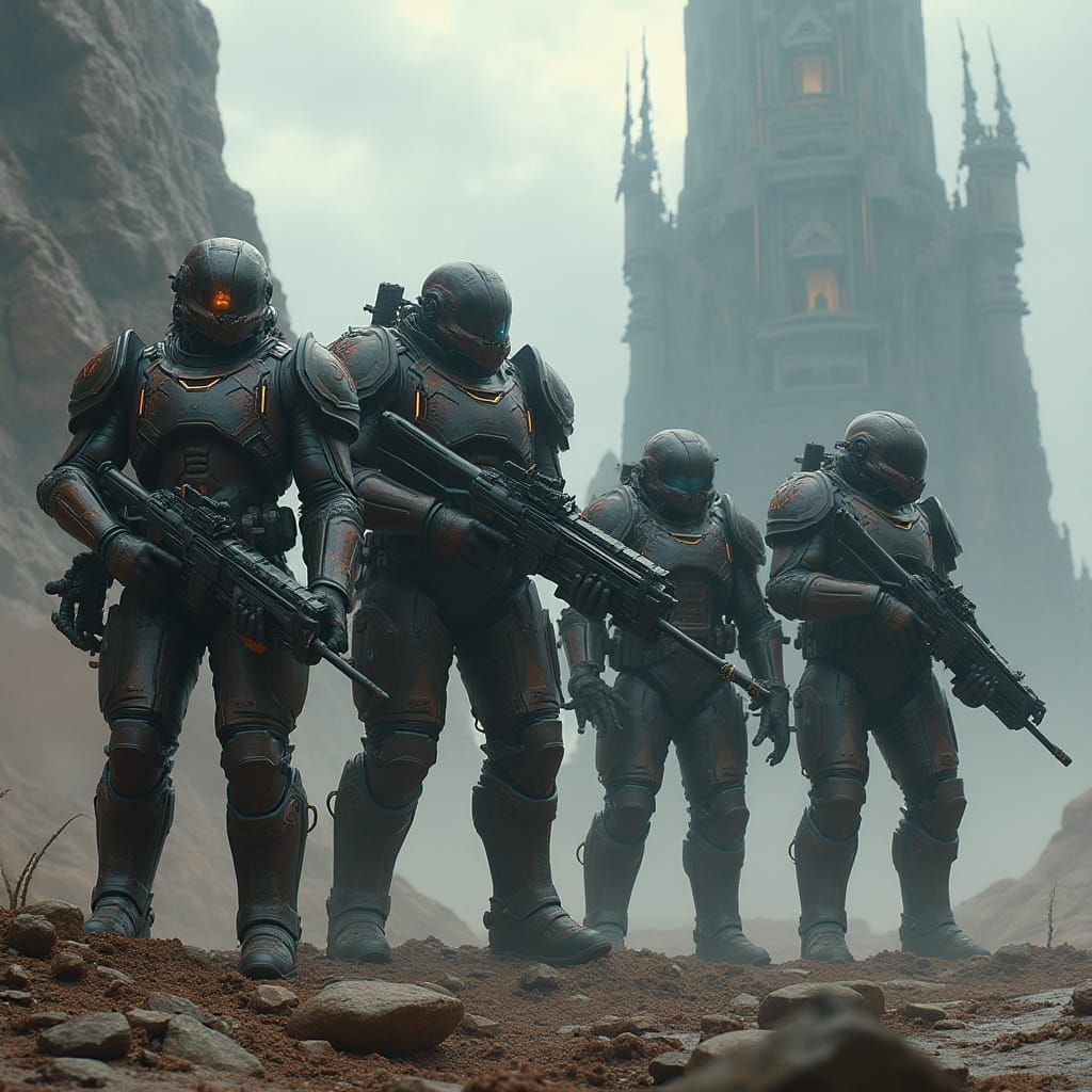 Create helldivers - Heroic Helldivers Stand Ready in Ancient...