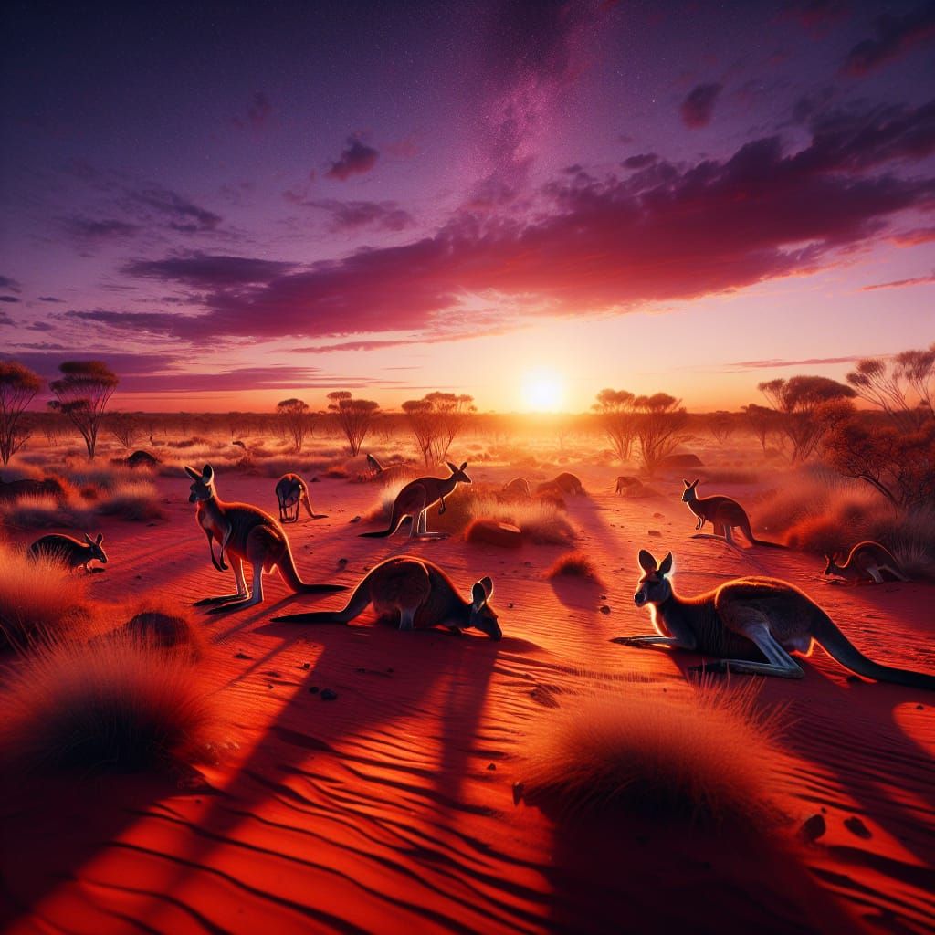 Australian Outback - Hyper-Realistic Sunset in the Austral...