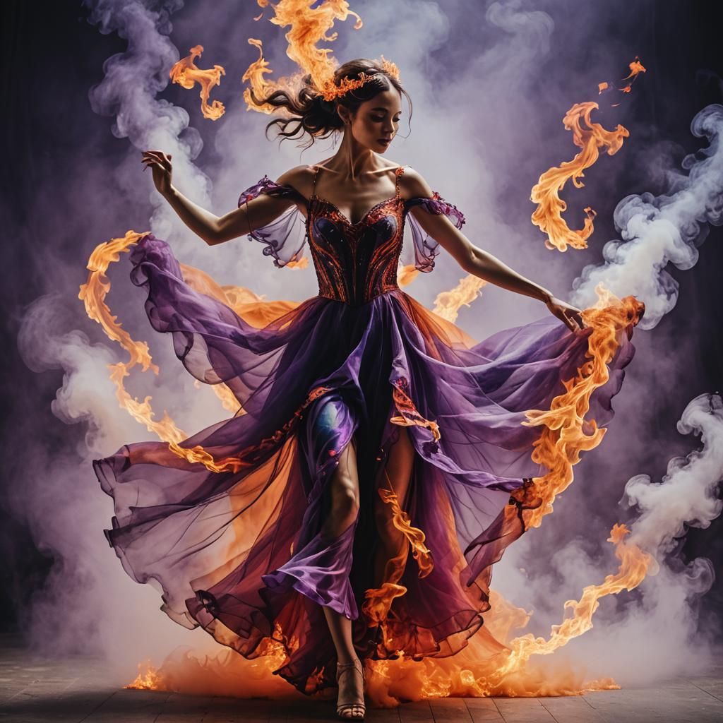 Fire dancer - AI Generated Artwork - NightCafe Creator