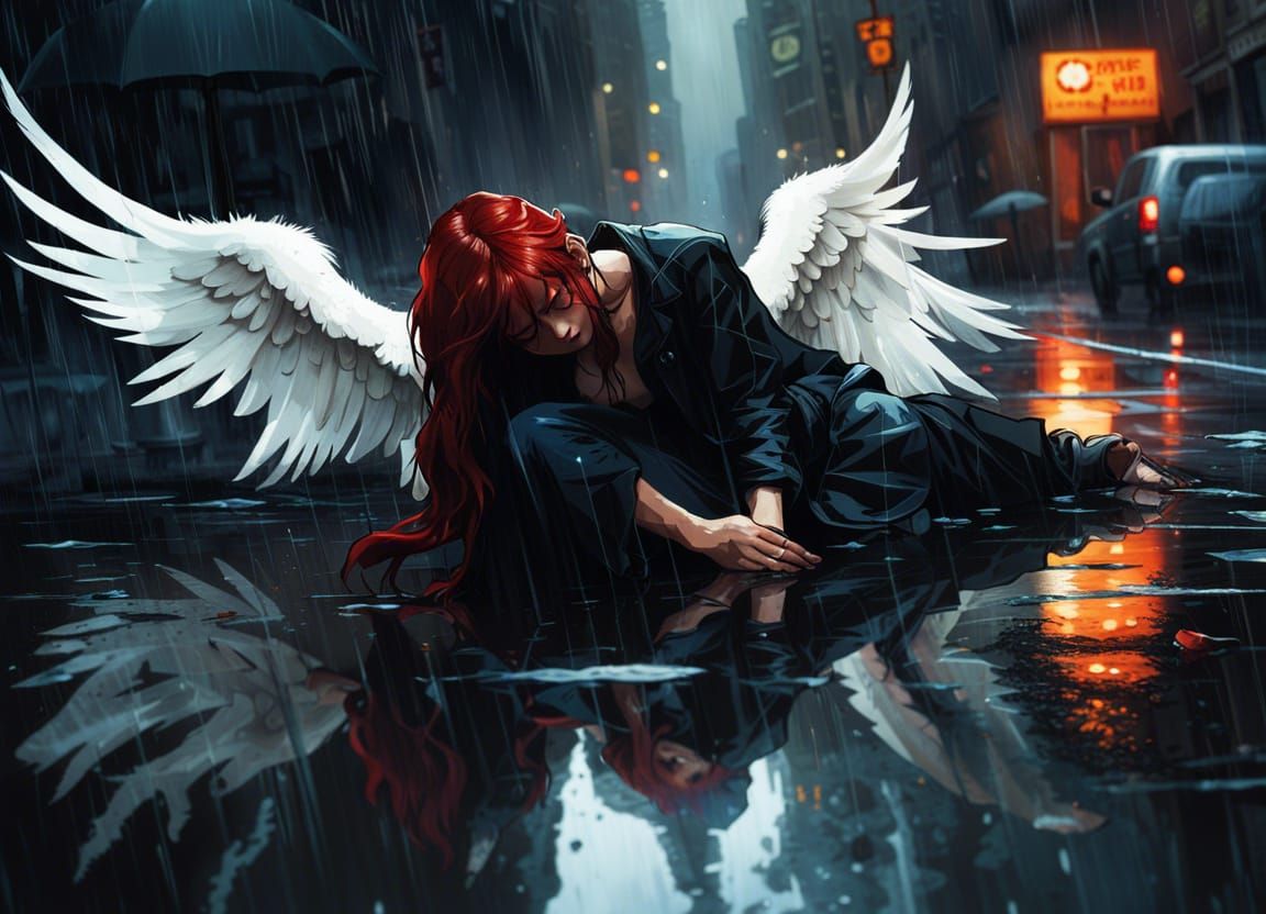 Fallen Angel - AI Generated Artwork - NightCafe Creator