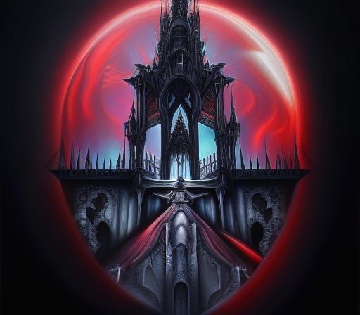 Blood Moon Castle - AI Generated Artwork - NightCafe Creator