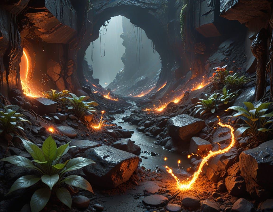 A Scorching Planet's Mantle Chambers in Fiery Hues