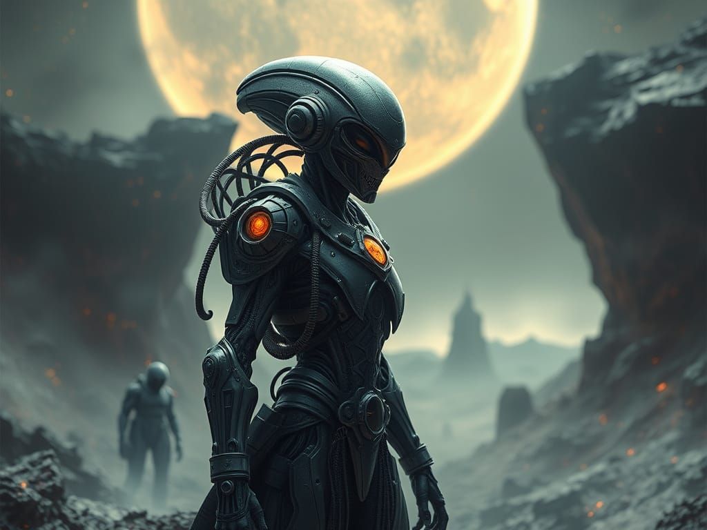 Ancient Alien Engineer in Mystical Exosuit Amidst ... - AI Art