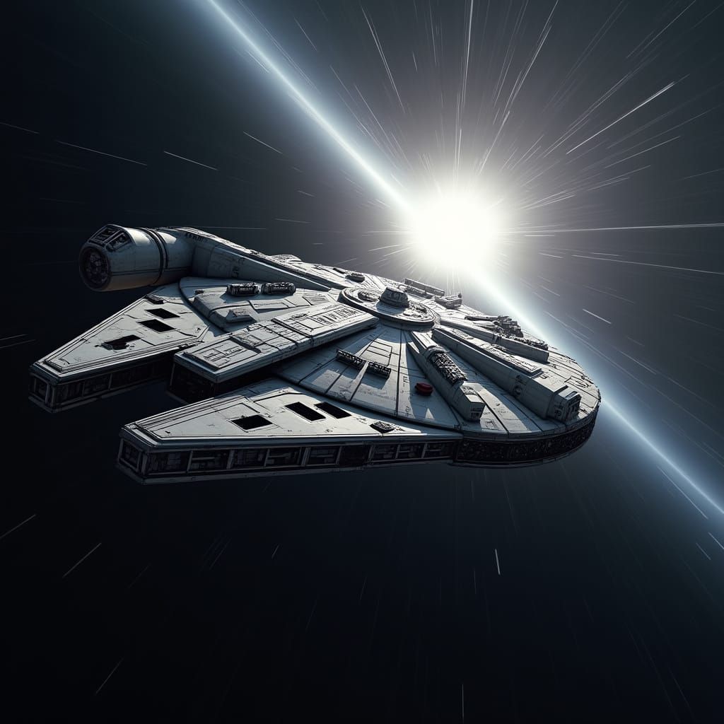The Millennium Falcon in hyperspace