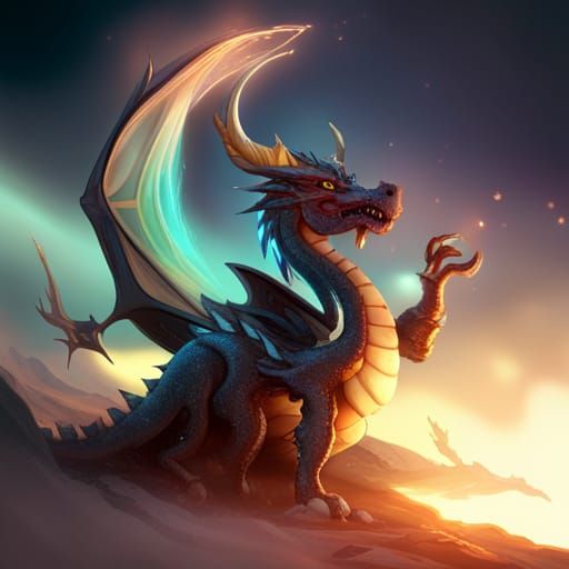 Glitter dragon - AI Generated Artwork - NightCafe Creator