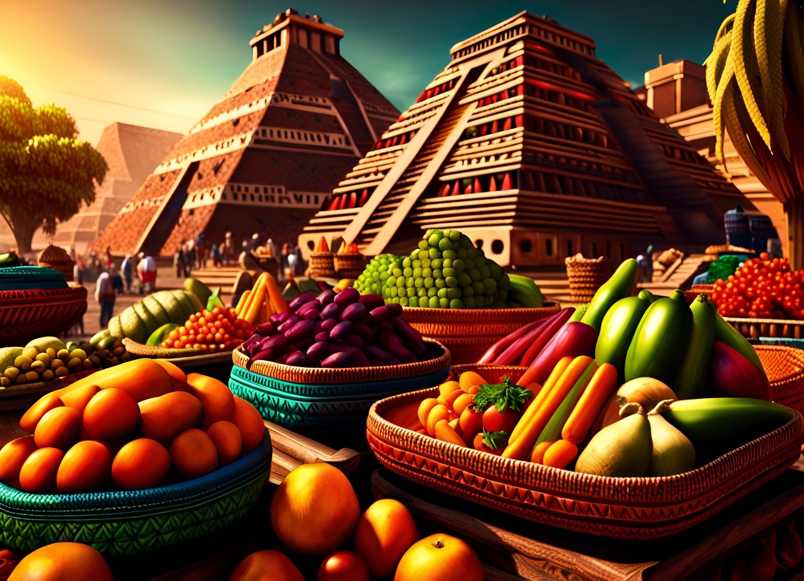Aztec Markets - AI Generated Artwork - NightCafe Creator