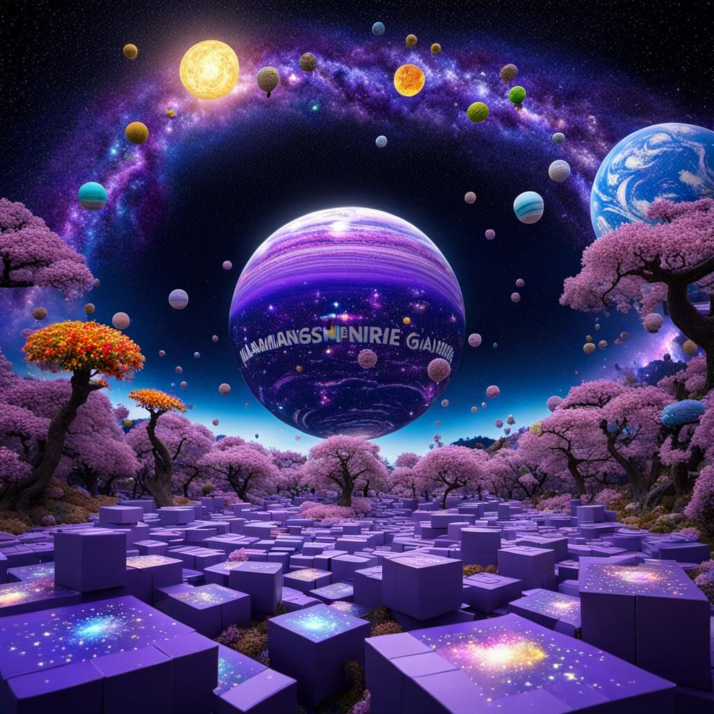 Word art ,Text "$BLOCK""" image, Masterpiece purple boxes with letter ...