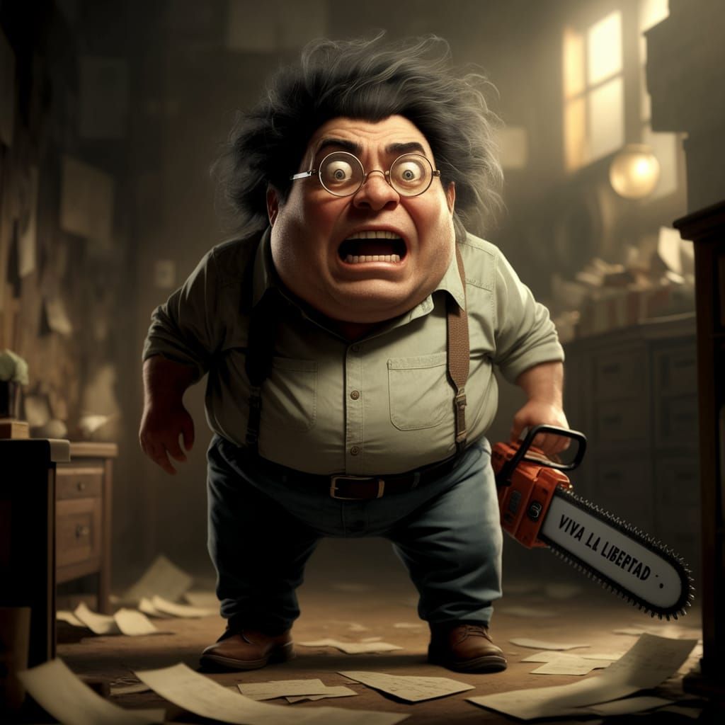 Surreal Portrait of a Deranged Man in a Chaotic La... - AI Art