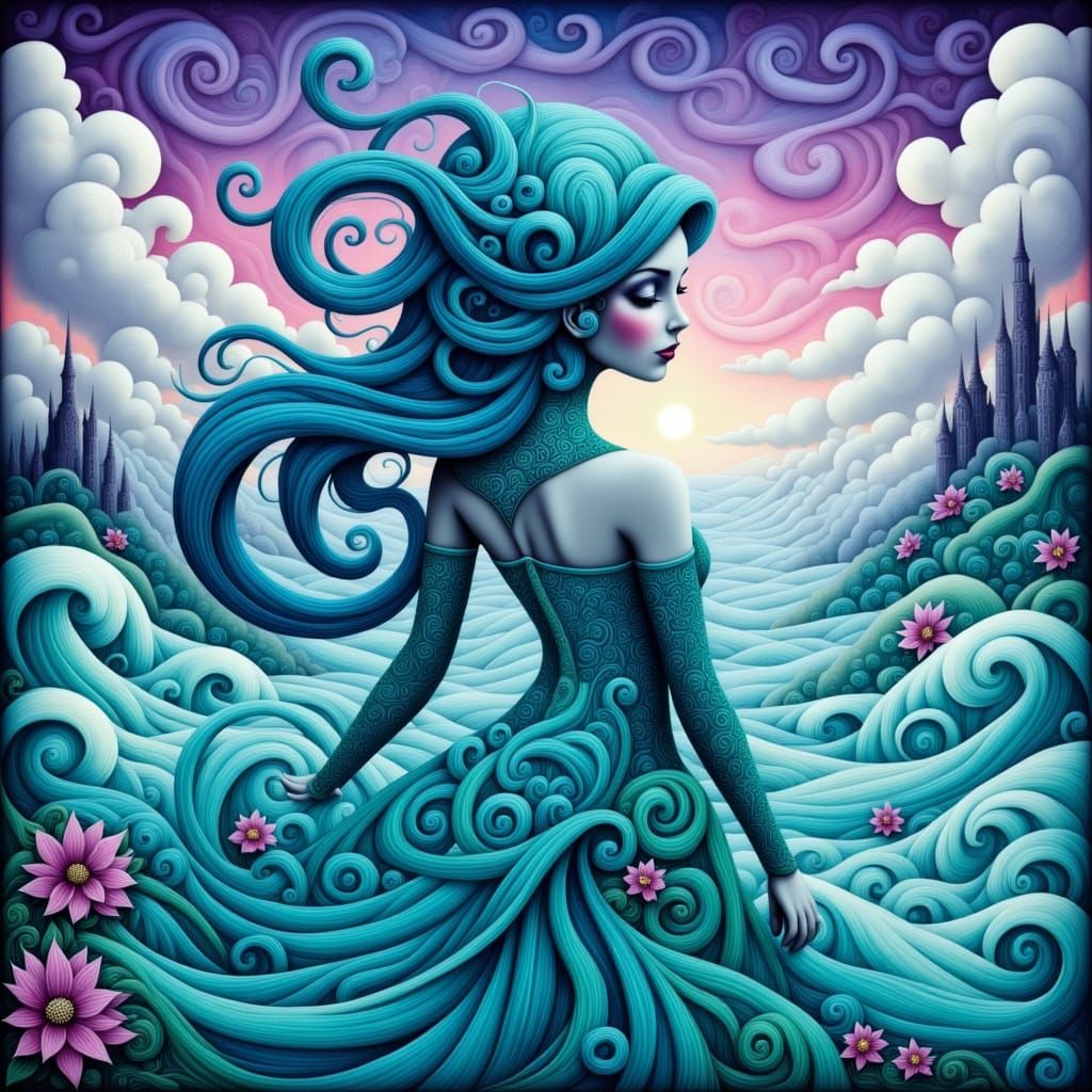 Mysterious - Sensual Water Goddess in Whimsical Oceanic Drea...