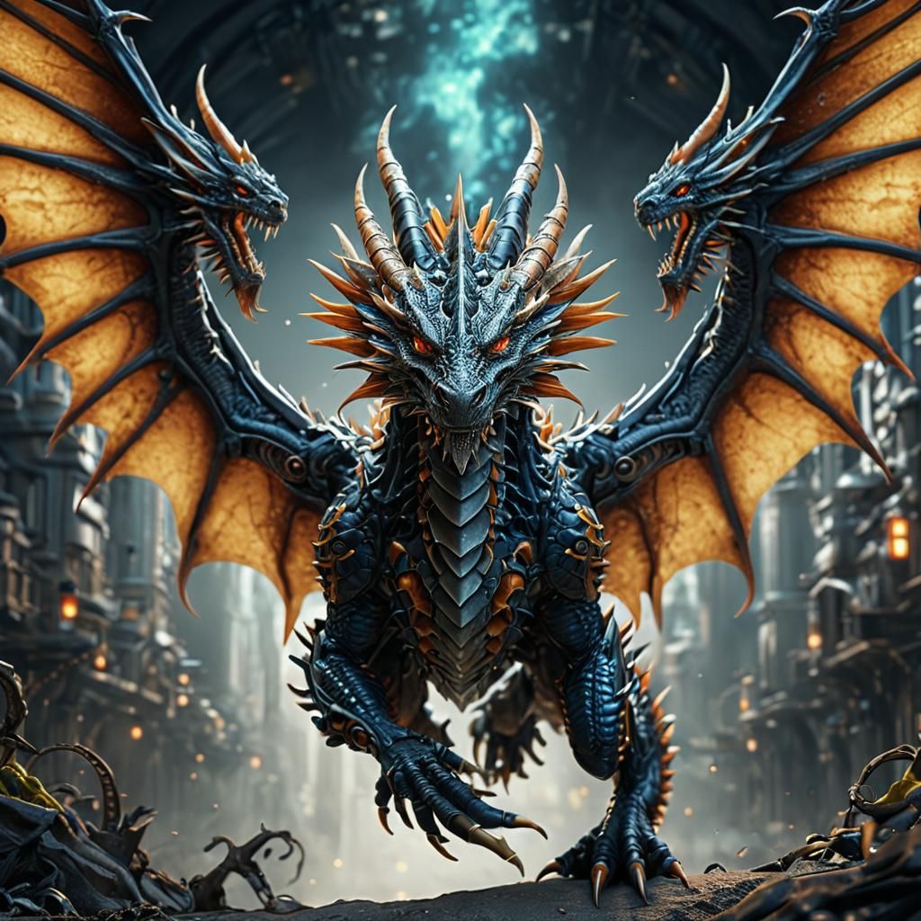 Biopunk Dragon. - AI Generated Artwork - NightCafe Creator